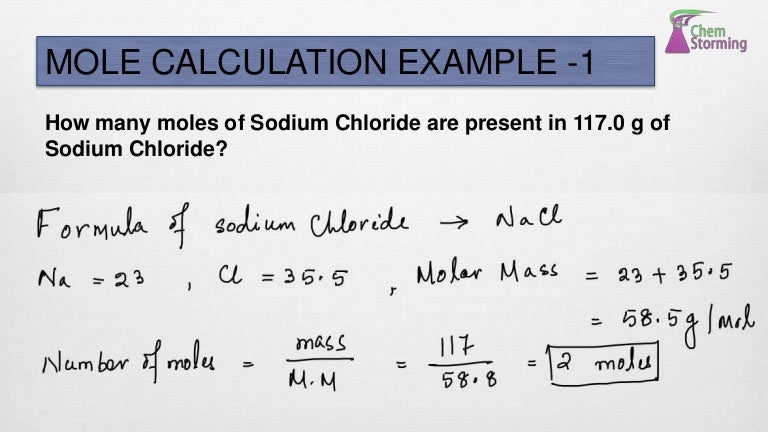 Chapter 1-4 mole calculation examples