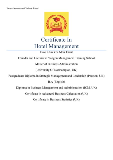 Hotel management | PPT