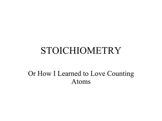 Stoichiometry cheat sheet | PDF