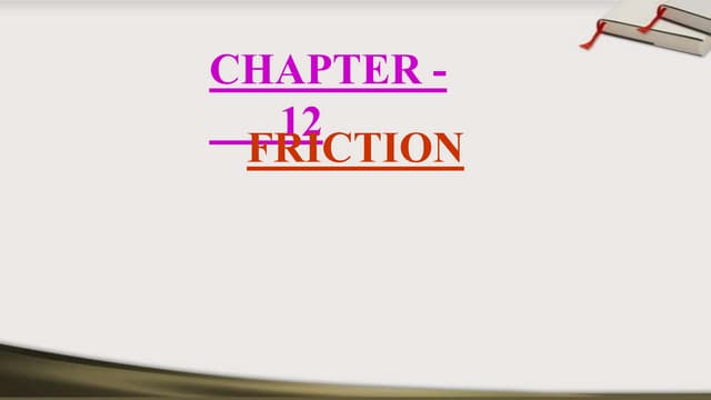 class 8, chapter -12 friction | PPT