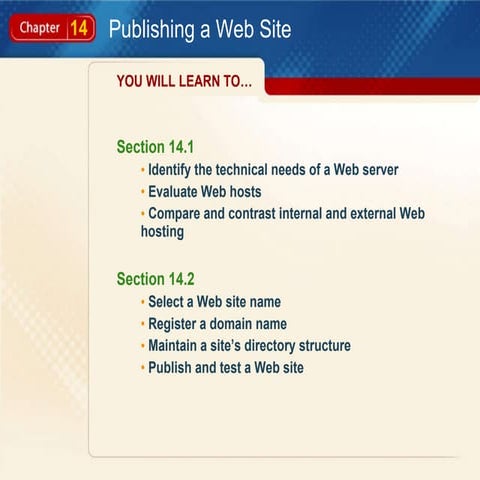 Chapter 14 Publishing a Web Site (649.0K) | PPT