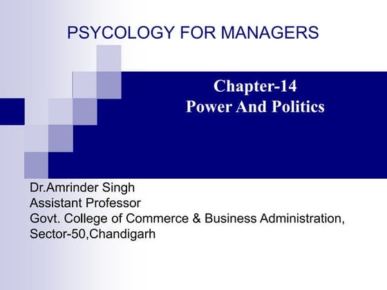 Organizational behavior ( Power and politics ) | PPT