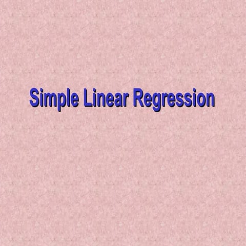 simple linear regression statistics course | PPT