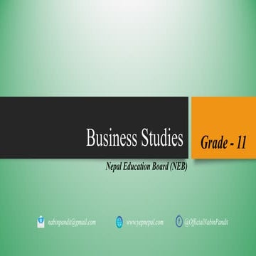 Iintroduction to business - Business Studies (A- Level/ Grade - 11) | PDF
