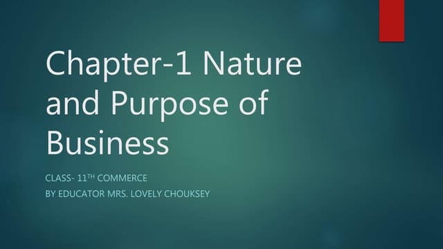 Basic concept of business | PPTX