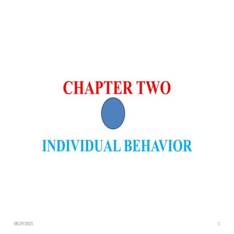 Individual Behavior - Organizational Behavior Course | PPTX