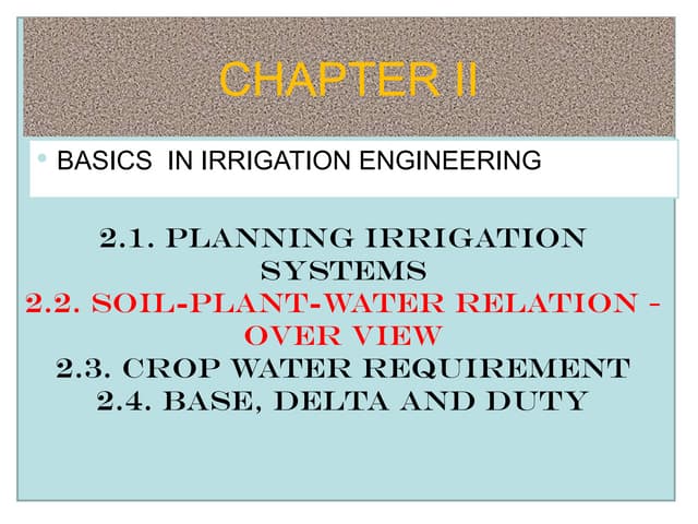Soil -water -plant relationship | PPTX