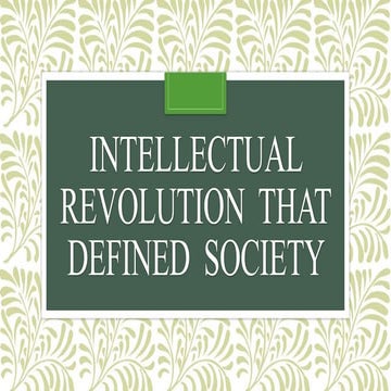 Intellectual revolutions that defined society | PDF