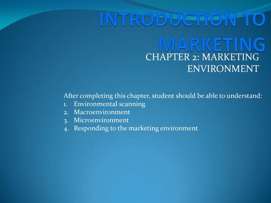 Chapter.2 Marketing Environment | PPTX