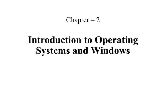 Introduction to ms windows | PDF | Operating Systems | Computer ...
