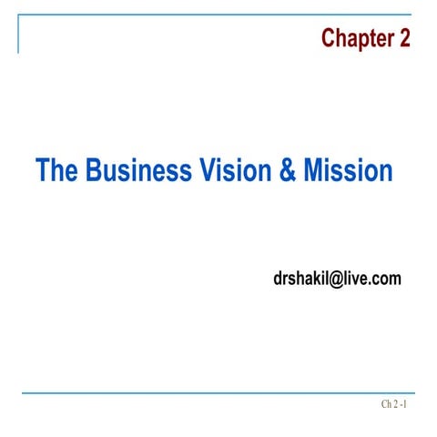 Chapter-2 The Business Vision and Mission | PPT