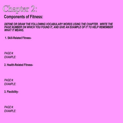 Chapter 2~ Fitness Component Assignment (2) | PPT