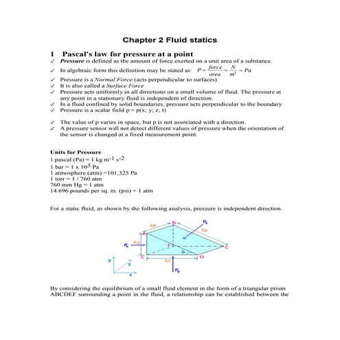 Fluid mechanics study guide (Cheat sheet) | DOCX