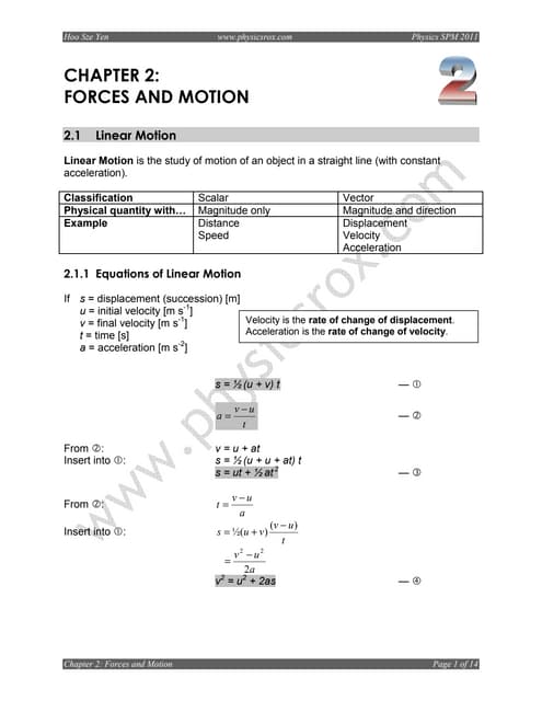 Exercises Chapter 2:Force & Motion | PDF