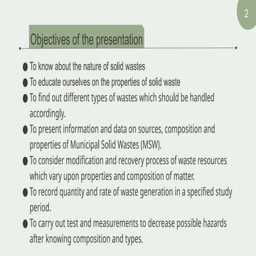 Characteristics of solid waste | PPTX
