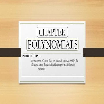 Introduction to Polynomial Functions | PPTX