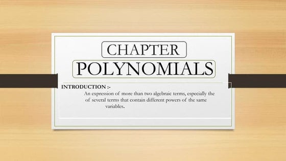 Polynomials | PPTX