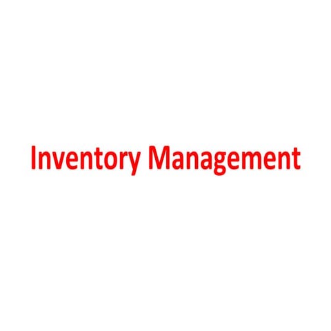 Chapter 2 inventory management in lean operations | PPTX