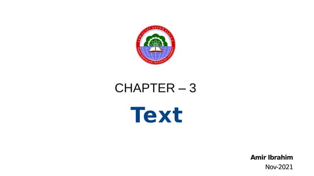 Chapter 2 : TEXT | PPT