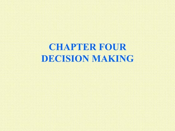 Decision Making (Engineering Management) | DOCX