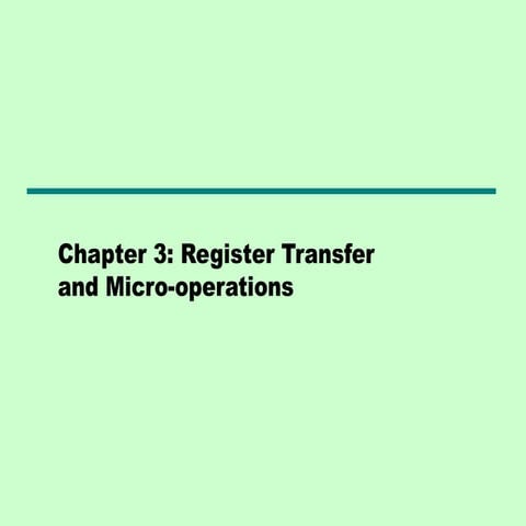 Chapter 3: Register Transfer and Micro-operations | PPT