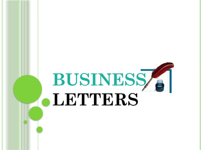 Basic and miscellaneous parts of business letter | PPT
