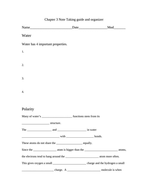 Chapter 9 note taking guide | PDF
