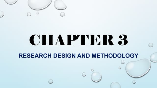 An Overview of Chapter 3 - Research Methodology | PDF