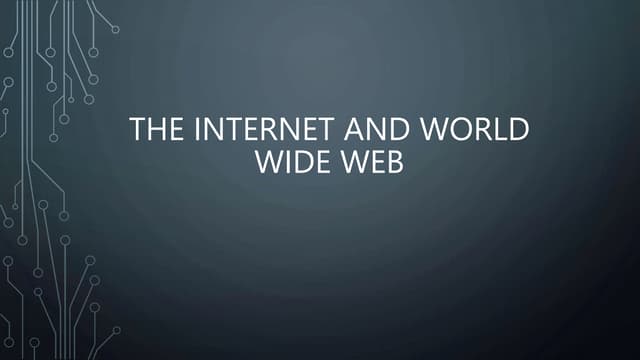 Introduction to internet | PPTX
