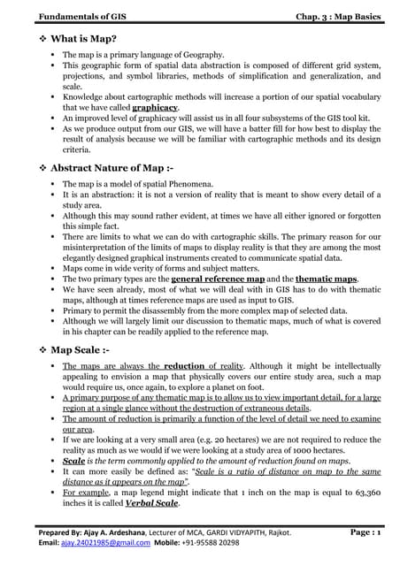 GIS Lecture 3- Map Projetion and Coordinate System.ppt