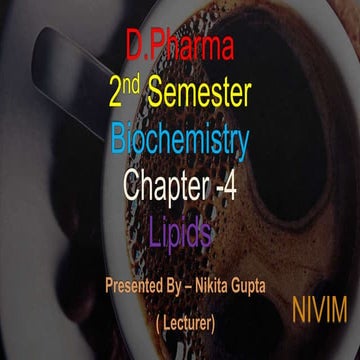 Biochemistry and clinical pharmacy Chapter -4 Lipids | PPTX