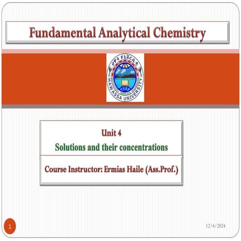 Concentration terms chemistry class 12 note | PDF