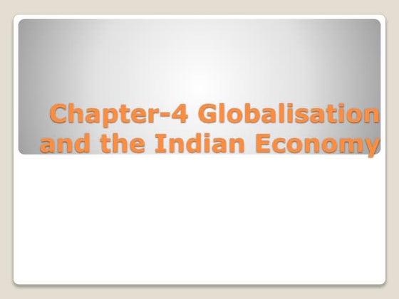Economics - Class 10 - Globalisation and Indian Economy- Inter ...