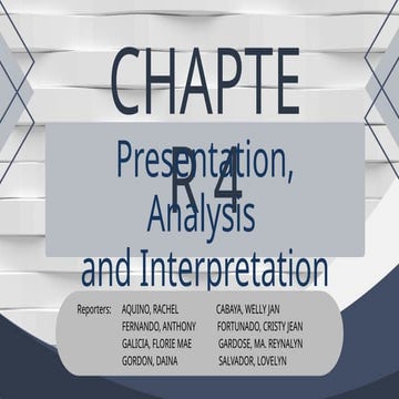 Data presentation and interpretation I Quantitative Research | PDF