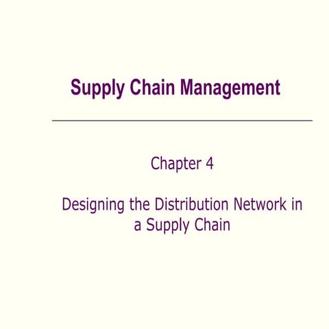 Designing the distribution network in a supply chain | PPT