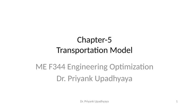 Optimal Solution by MODI Method | PDF