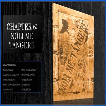CHAPTER-6-NOLI-ME-TANGERE.this is a pptx | PPT