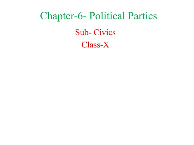 Class: 10 Political party ppt | PPTX