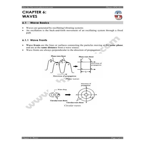 Chapter 6-waves-2012 | PDF | Physics | Science