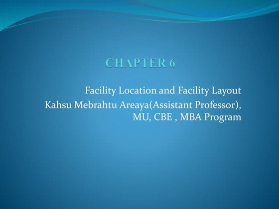 Operations management chapter: facility location | PPT