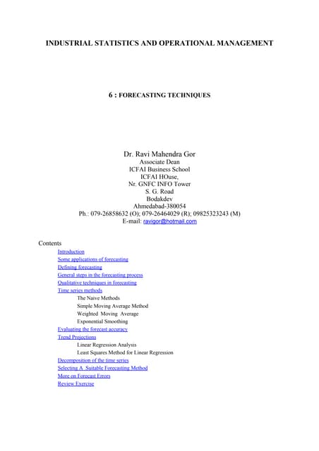 Technology Forecasting - Monitoring and Intelligence Methods | PPTX