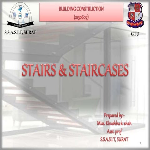 Chapter 7 stairs & staircases | PPTX