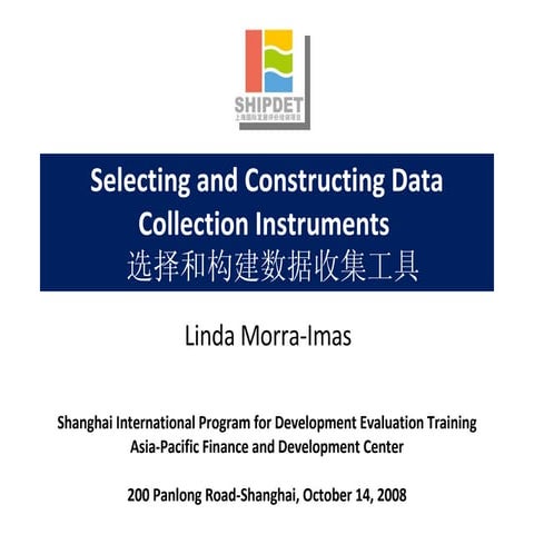Selecting and Constructing Data Collection Instruments 选择和构建数据收集工具 | PPT