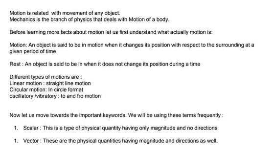 Motion for class 9th | PPTX