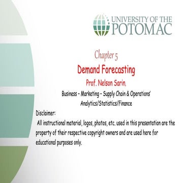 Chapter Five Demand Forecasting Pptx Stocks And Bonds Personal