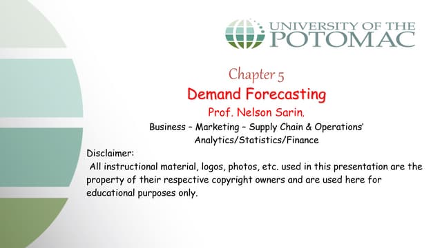 Chapter Five Demand Forecasting Pptx Stocks And Bonds Personal
