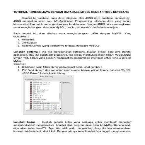 Chapter ix.koneksi java dengan mysql | PDF
