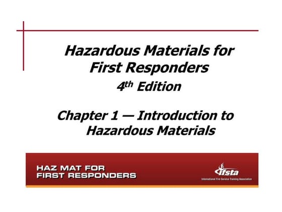 HAZMAT FIRST RESPONDER OPERATIONS NFPA COMPLIANT | PPT