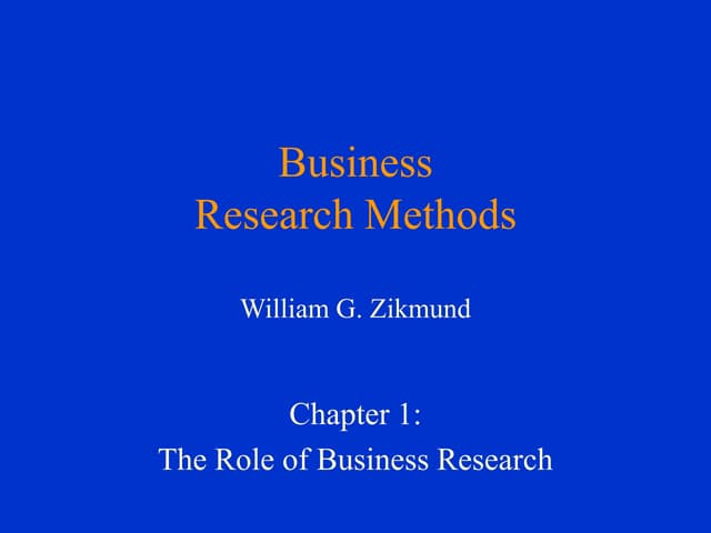 Business Research Methods Unit 1 notes | PDF