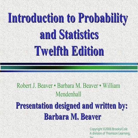Introduction to Probability and Statistics | PPT